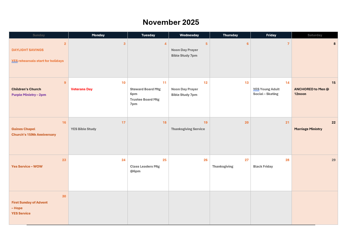 October 20, 2025 - Gaines Chapel